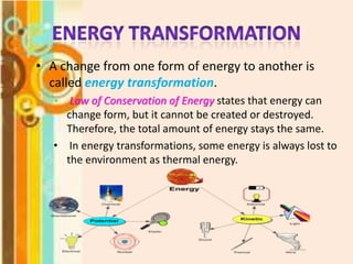 Energy Transformation Definition