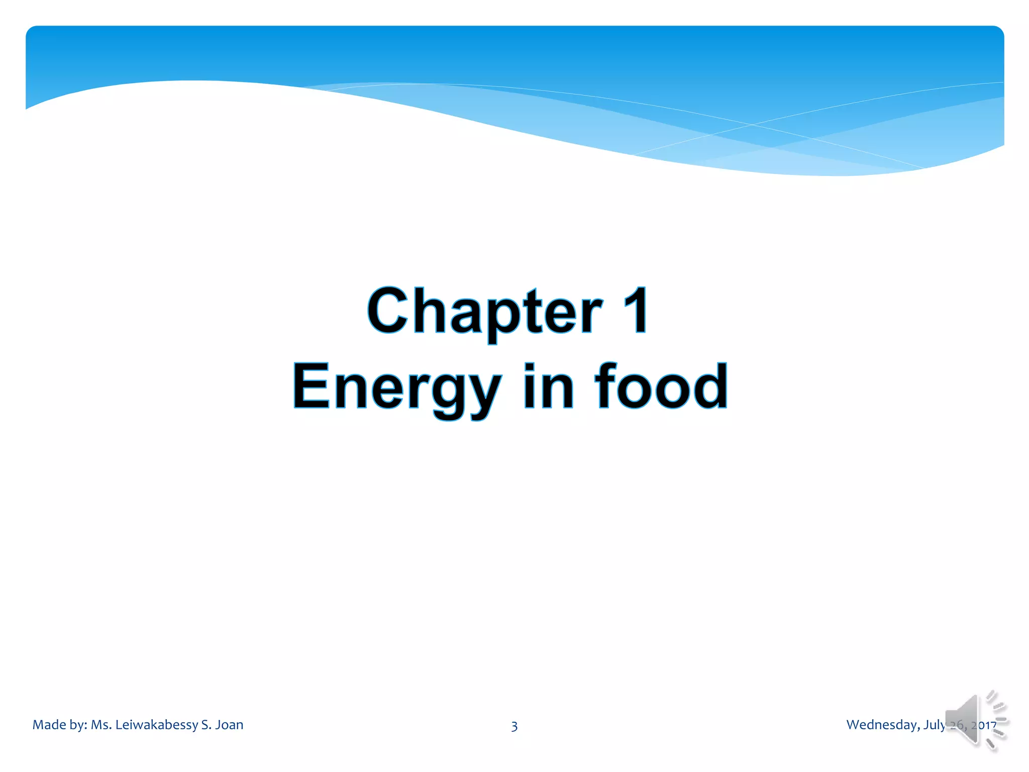 Energy in food - Primary 6 Science lesson | PPTX