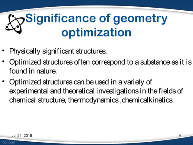Energy minimization | PPT | Chemistry | Science