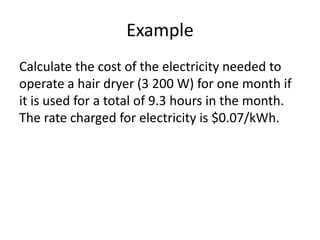 Energy at home calculation lesson | PPTX