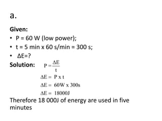 Energy at home calculation lesson | PPTX