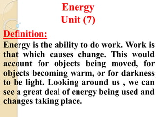 Energy definition - English course - Level 0 | PDF