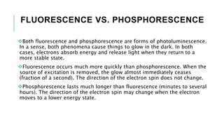 Optical energy, fluorescence and phosphorescence | PPTX