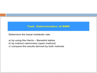 Energy, energy value of foods, bomb calorimeter, BMR, Factors affecting BMR.pptx