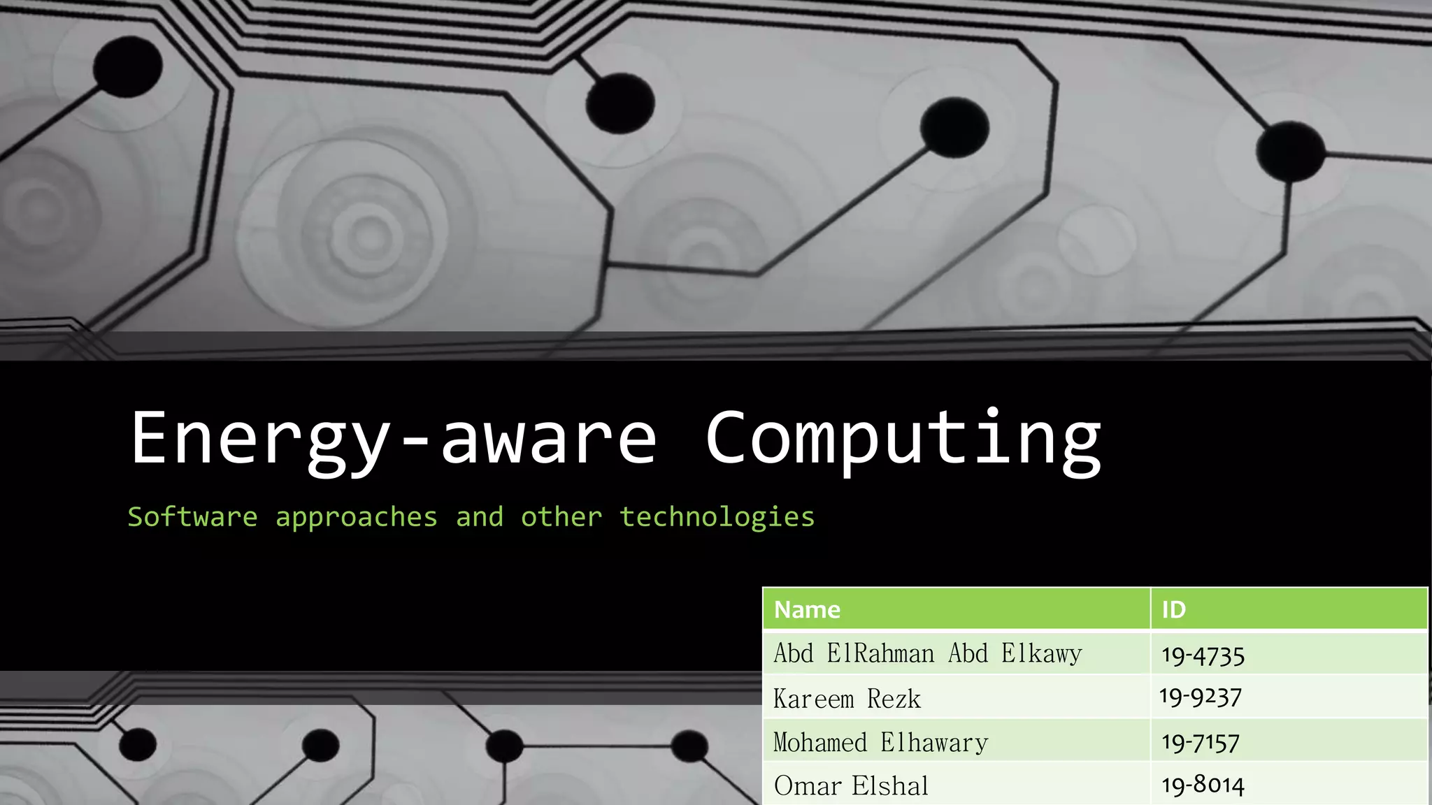 Energy-aware Computing | PPTX
