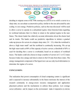 ENERGY-AWARE LOAD BALANCING AND APPLICATION SCALING FOR THE CLOUD ...