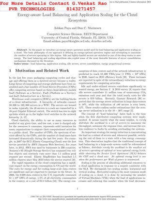 Energy aware load balancing and application scaling for the cloud ...