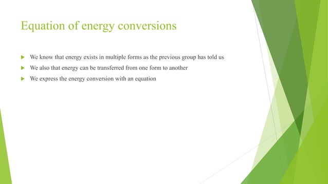 Energy Conversions Presentation | PPTX | Physics | Science