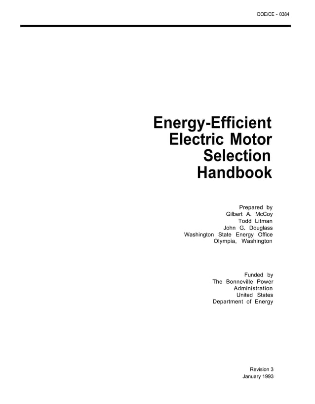 Energy efficient-electric-motor-selection-handbook | PDF
