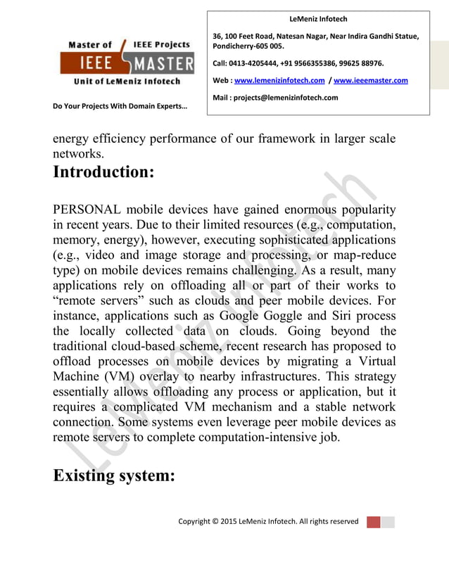 Energy Efficient Fault Tolerant Data Storage And Processing In Mobile Cloud Pdf