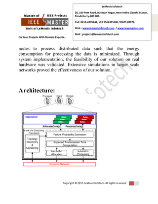 Energy efficient fault-tolerant data storage and processing in mobile cloud | PDF