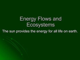 Ecosystems 2 Energy Flows | PPT