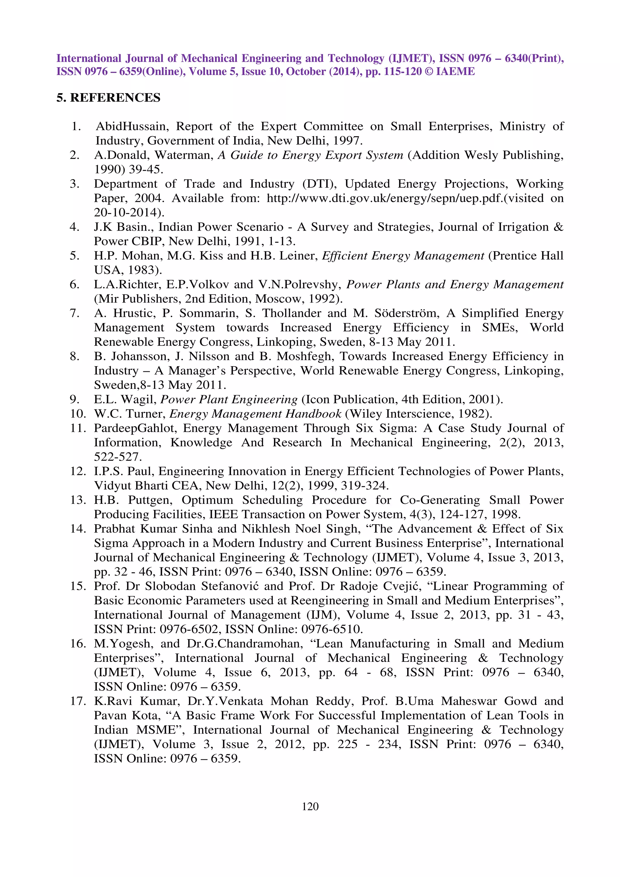 ENERGY-MANAGEMENT IN SMALL SCALE INDUSTRIES: A VITAL TOOL FOR ...