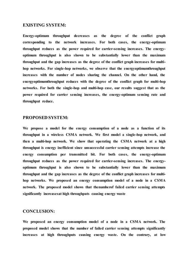 2014 IEEE JAVA MOBILE COMPUTING PROJECT Energy optimum throughput and carrier sensing rate in ...