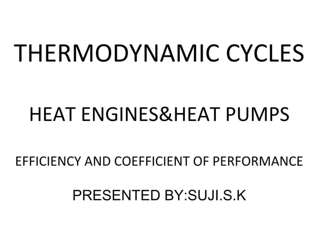Energy thermodynamic cycles | PPT