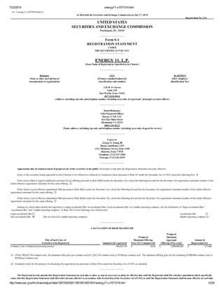 Energy 11, LP SEC S-1 Filing | PDF