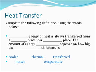 Heat transfer & Conduction | PPT