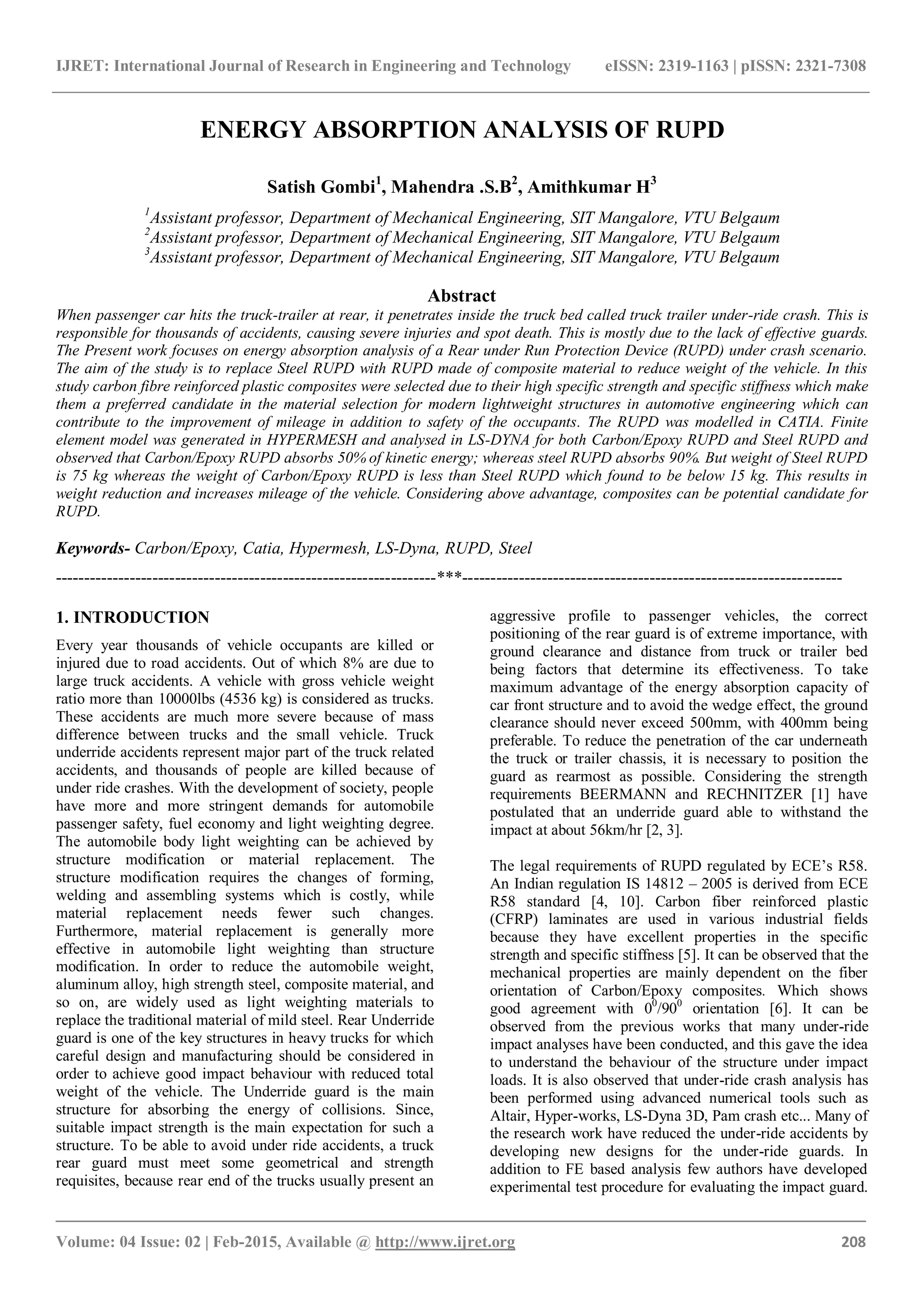 Energy absorption analysis of rupd | PDF
