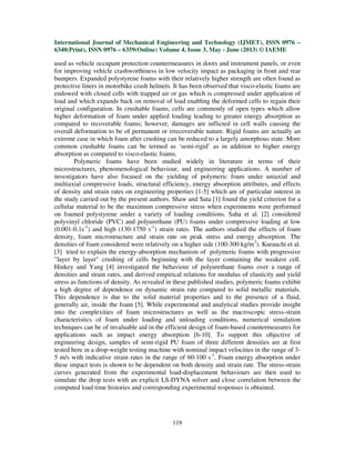 Energy absorption behaviour of semi rigid polyurethane foam under | PDF