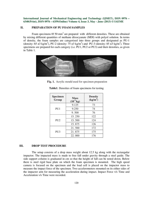 Energy absorption behaviour of semi rigid polyurethane foam under | PDF
