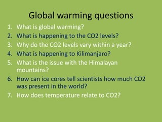 Energy, Globalisation and Global Warming | PPT