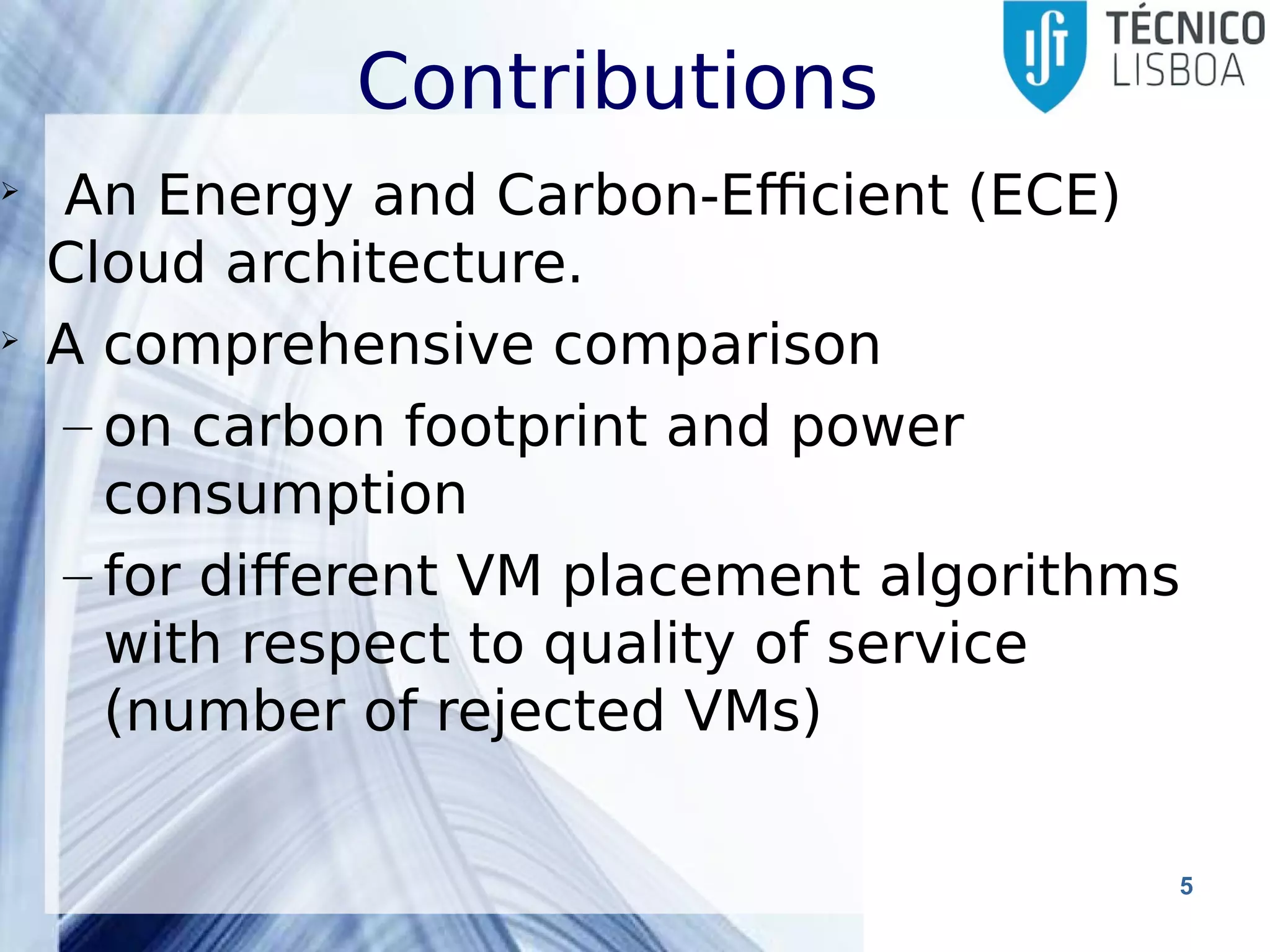 Energy and carbon efficient placement of virtual machines in distributed cloud data centers | PPT