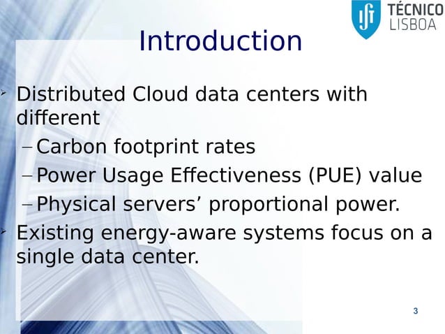 Energy and carbon efficient placement of virtual machines in distributed cloud data centers | PPT