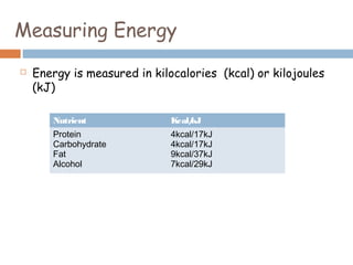 Energy and diet | PPT