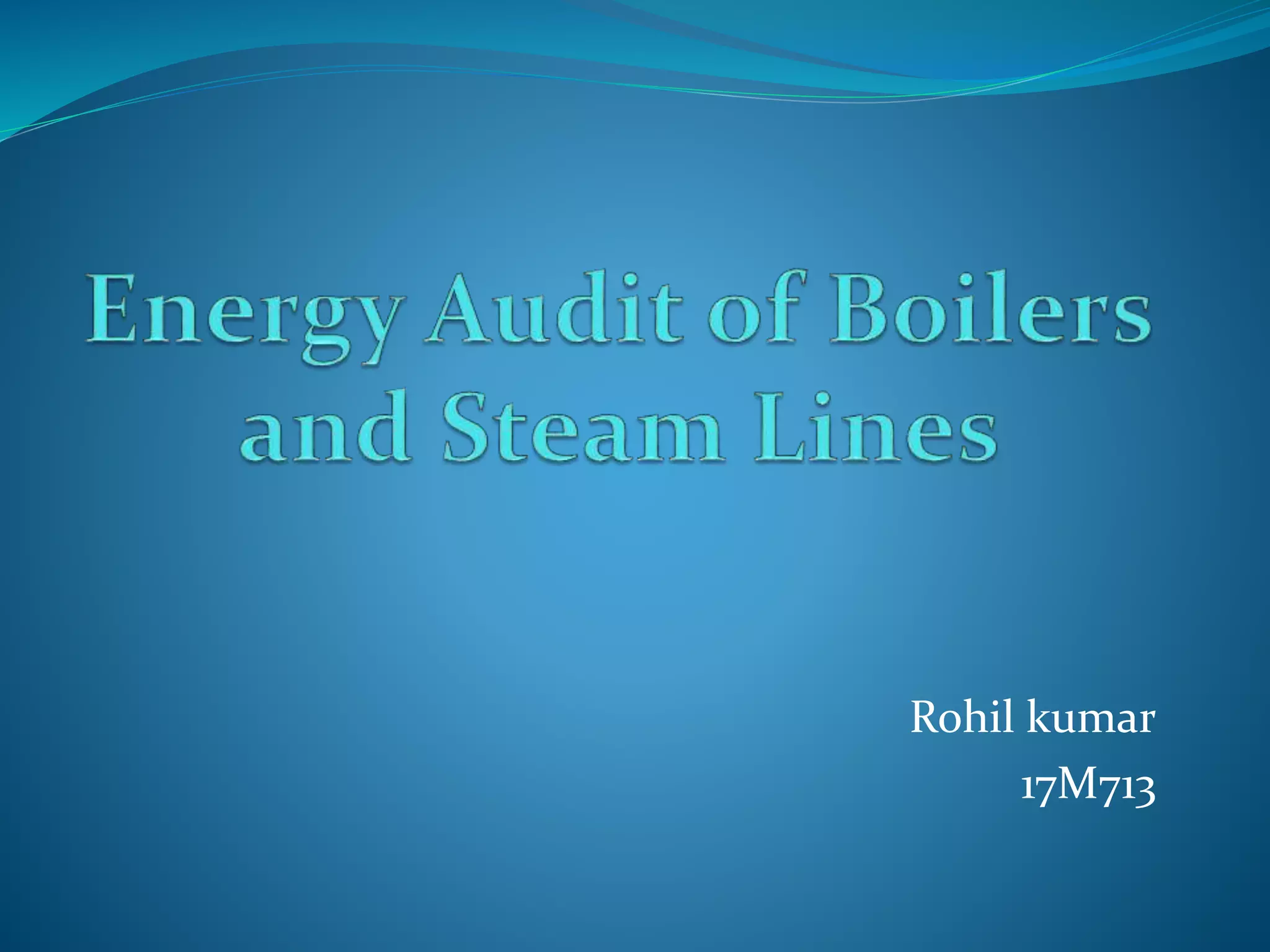 Energy audit boiler and steam lines | PPTX