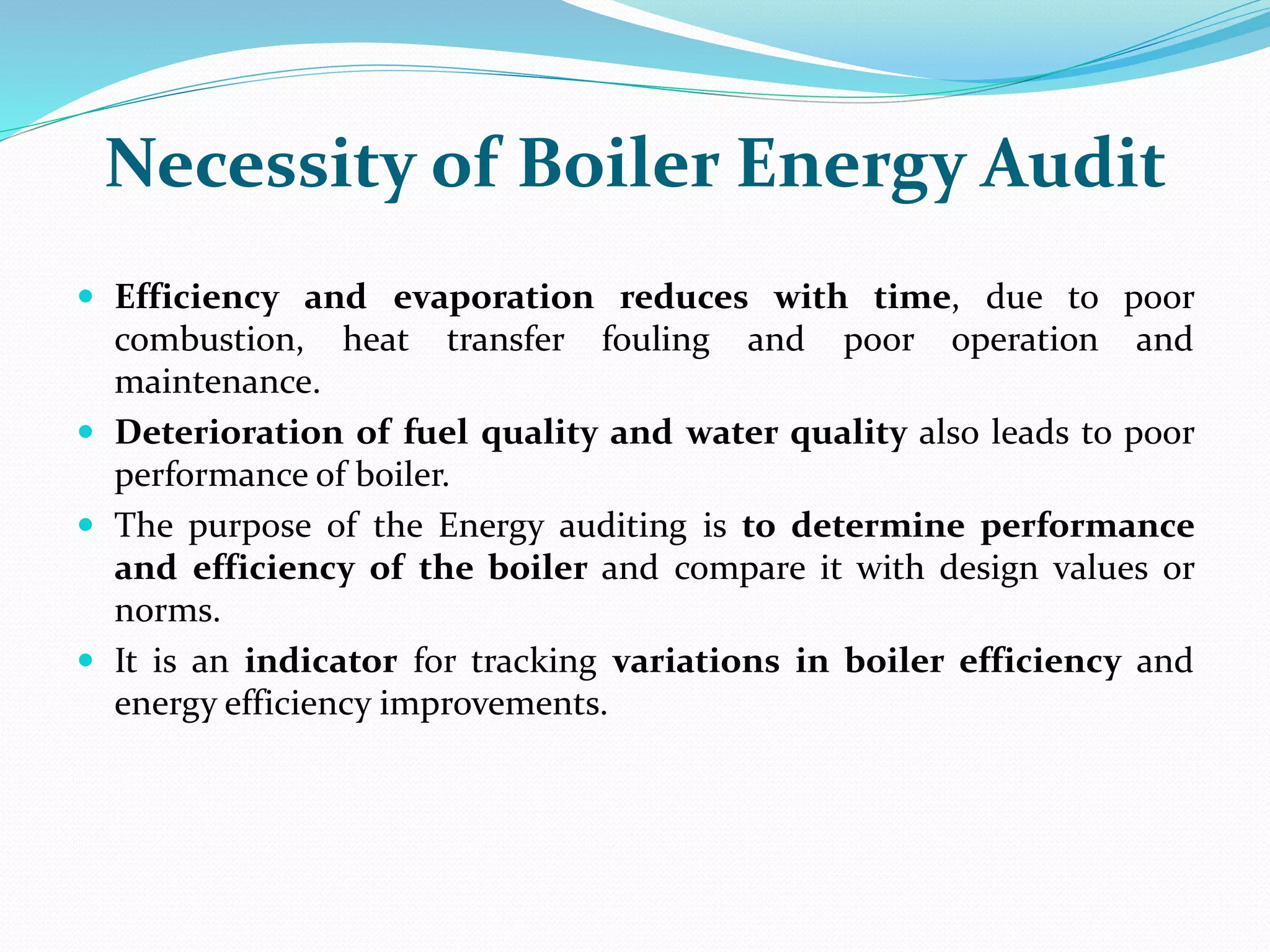 Energy audit boiler and steam lines | PPTX
