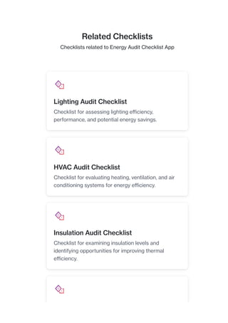 Streamline energy audits with this energy audit checklist app. | PDF