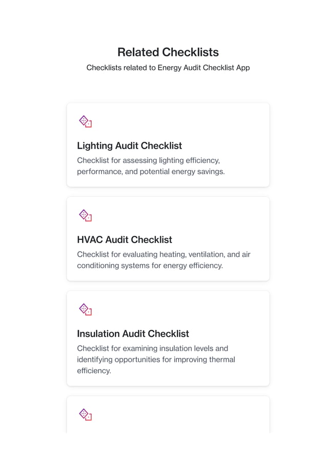 Streamline energy audits with this energy audit checklist app. | PDF