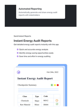 Streamline energy audits with this energy audit checklist app. | PDF