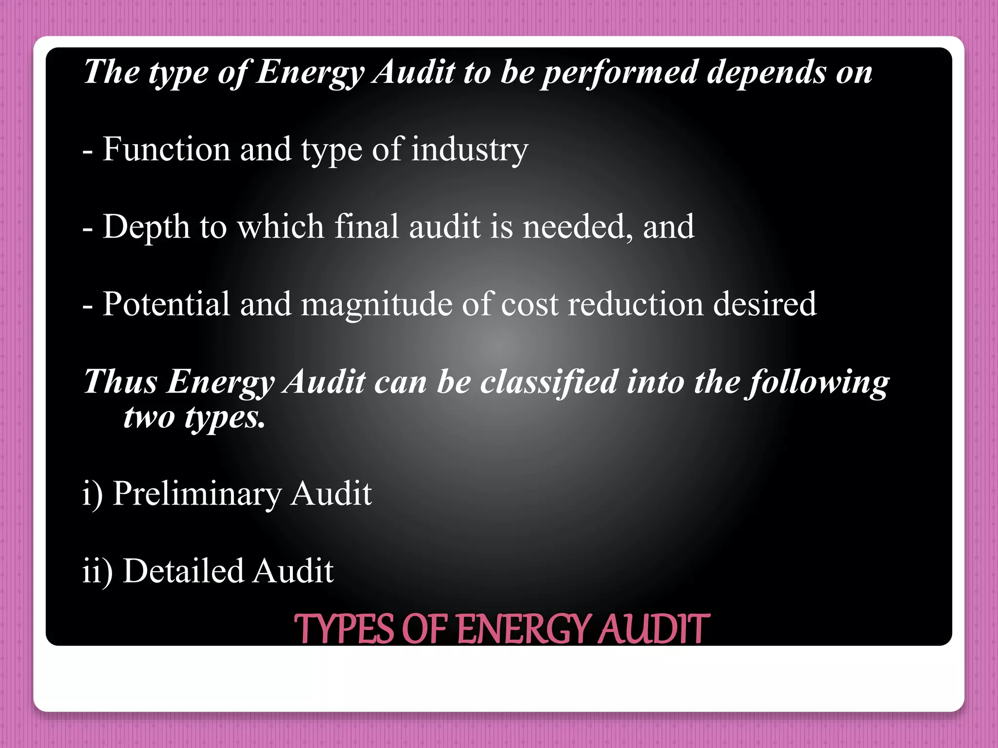 Energy auditing | PPTX