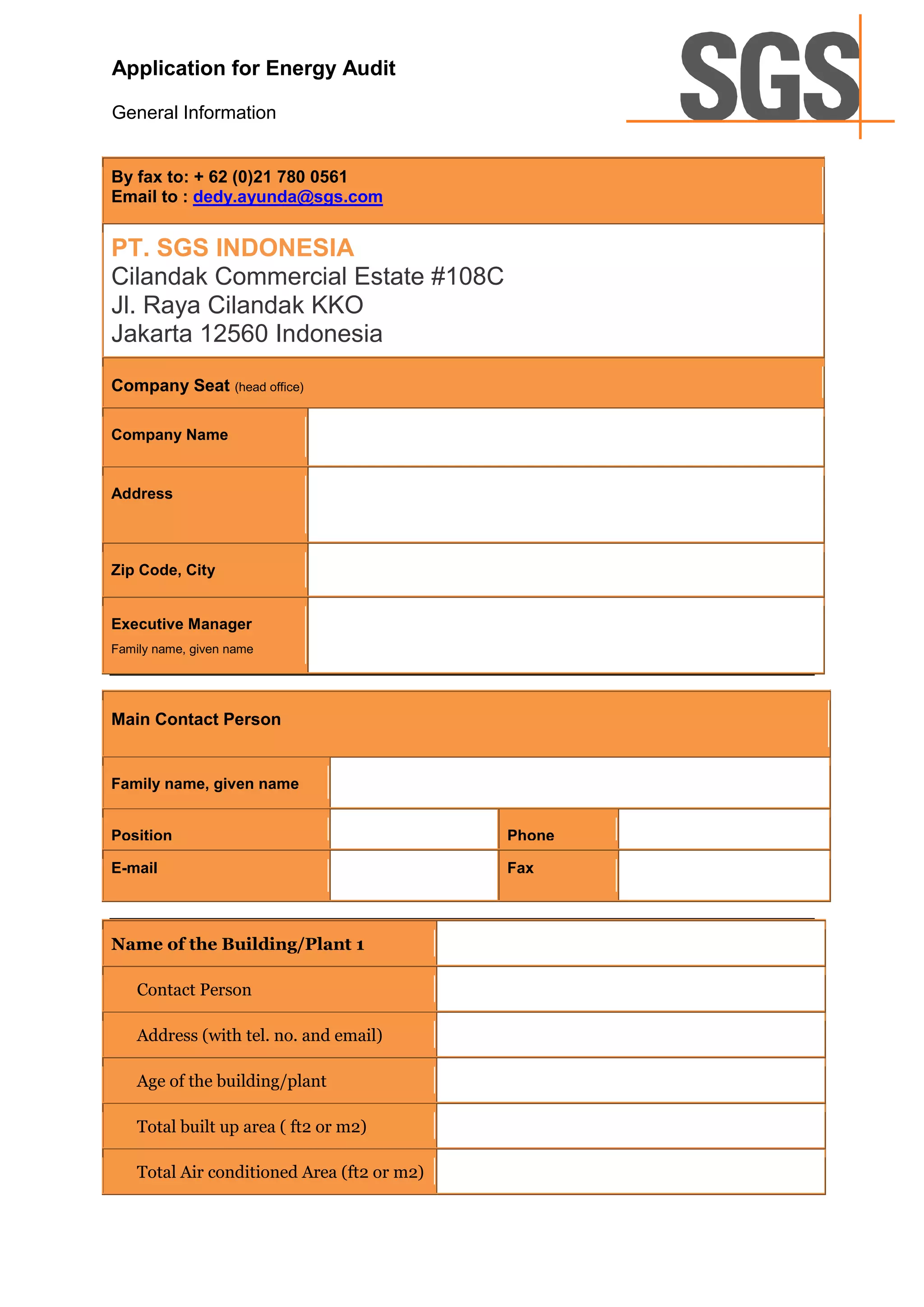 Energy Audit SGS Indonesia | PDF