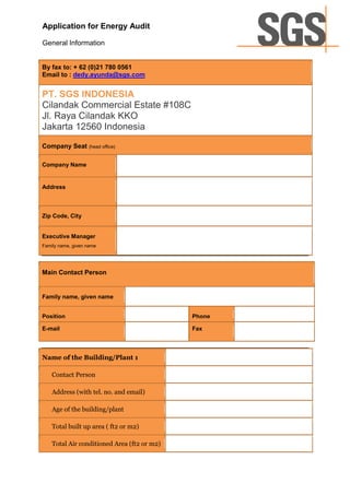 Energy Audit SGS Indonesia | PDF