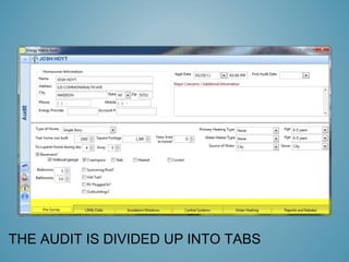 Energy audit tablet screenshots | PPT