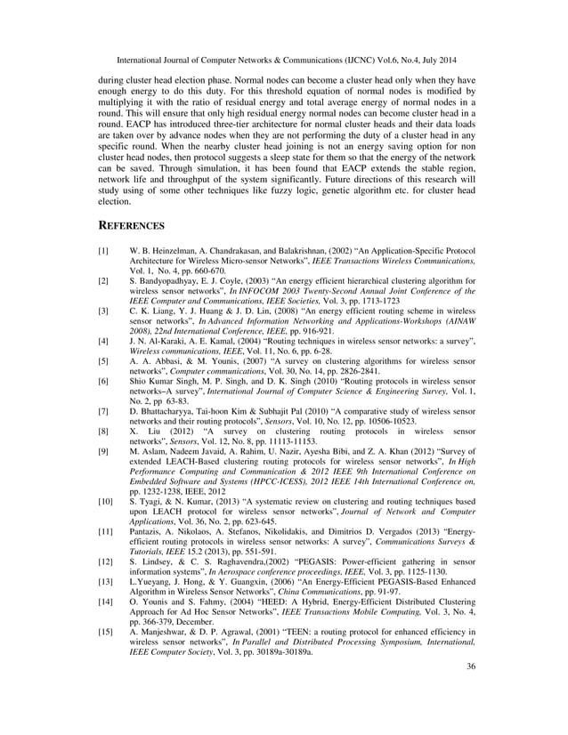 Energy aware clustering protocol (eacp) | PDF