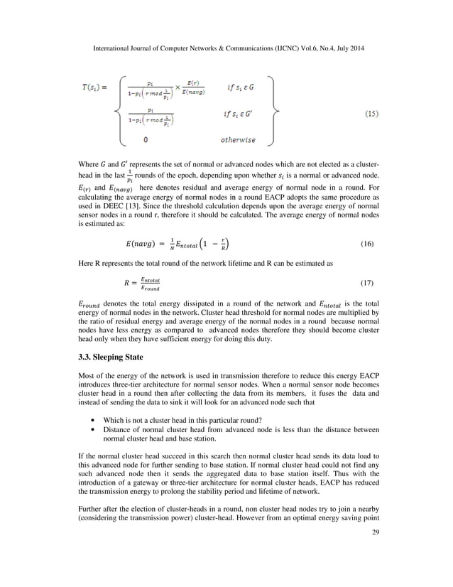 Energy aware clustering protocol (eacp) | PDF