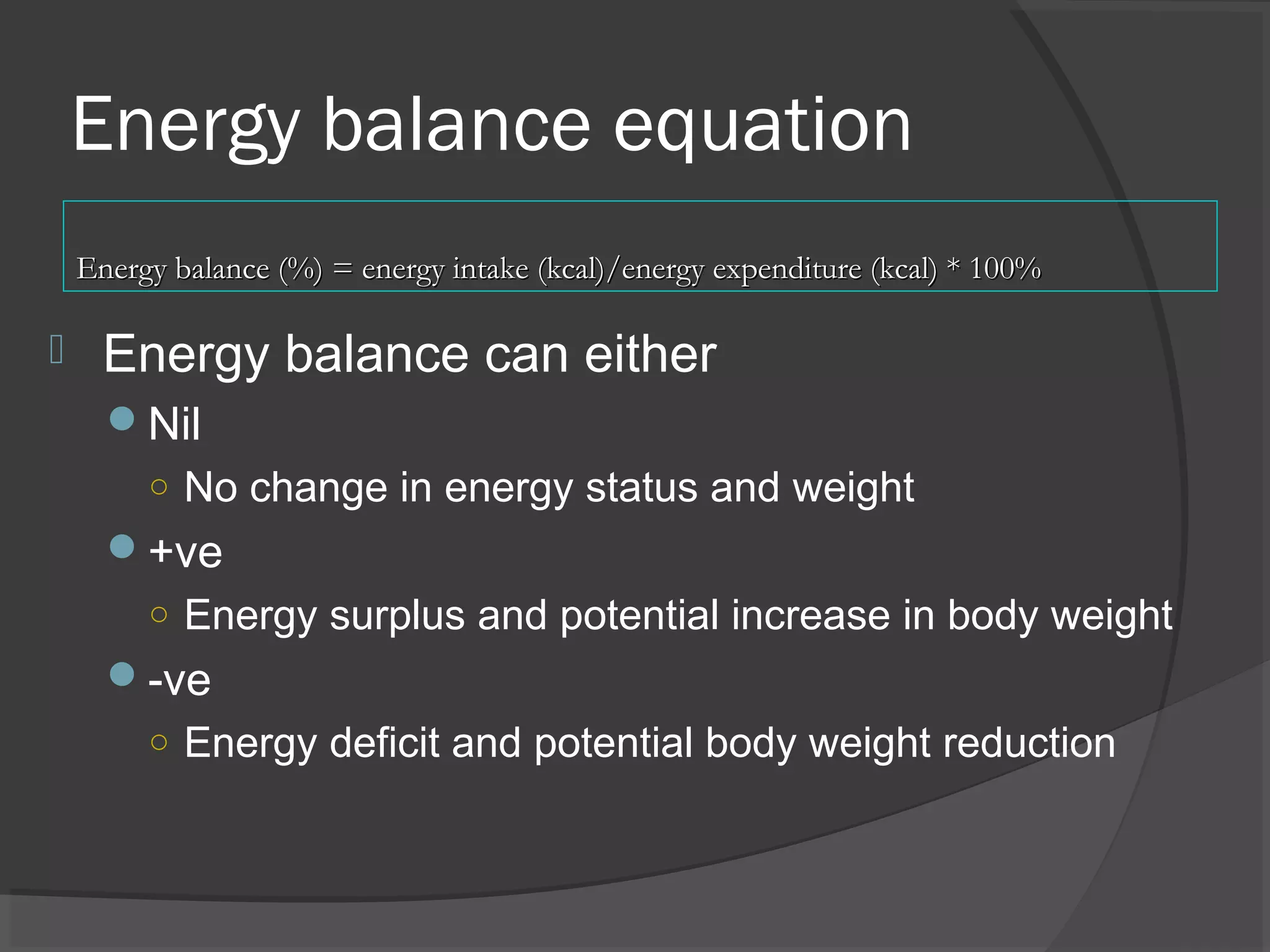 Energy Balance | PPT