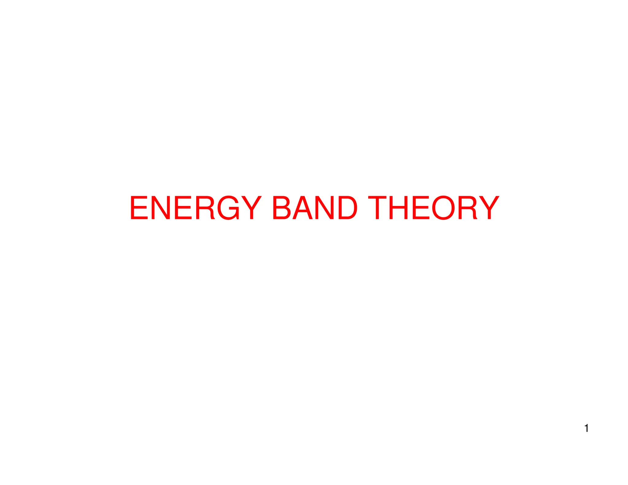 ENERGY_BAND_THEORY.pdf for physics students | PDF