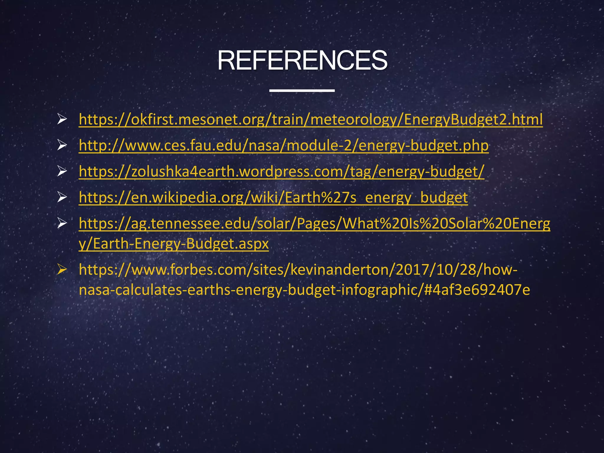 Energy budget of earth | PPTX