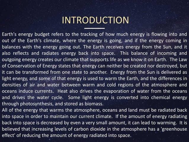 Energy budget of earth | PPTX | Weather | Science