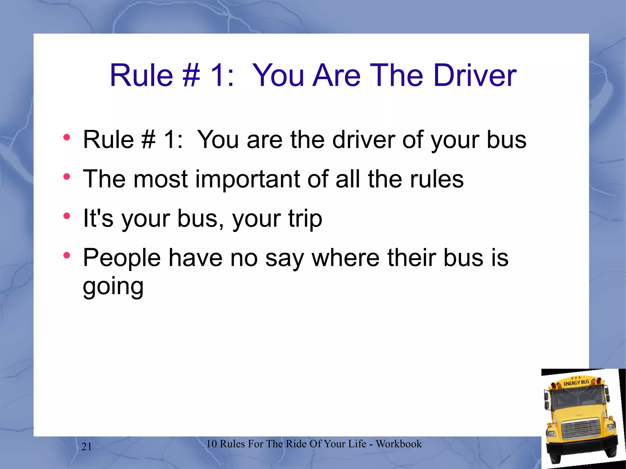 The Energy Bus Workshop | PPT