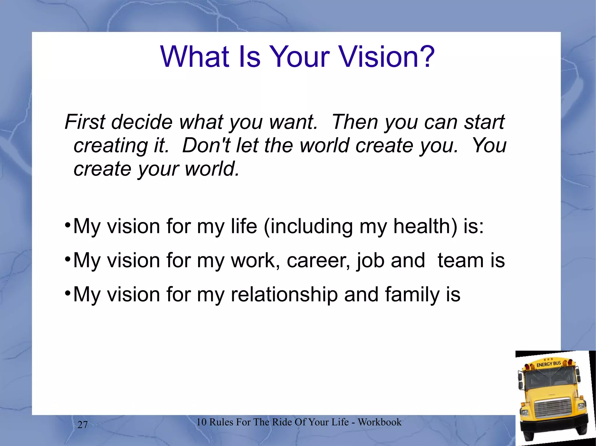 The Energy Bus Workshop | PPT