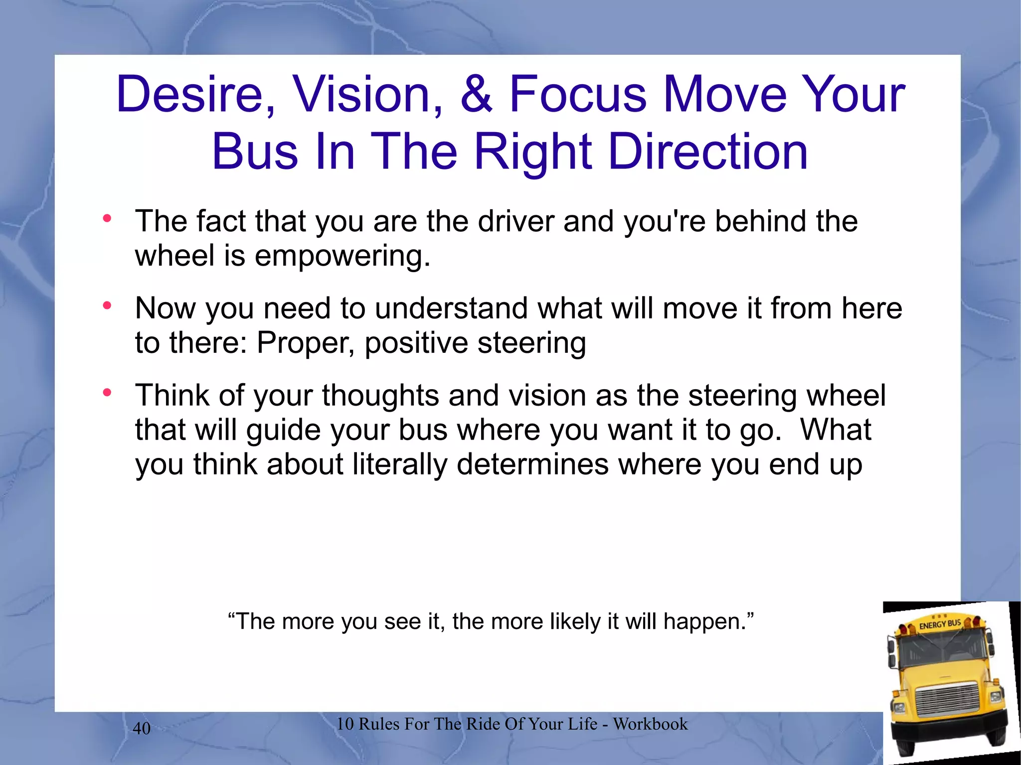 The Energy Bus Workshop | PPT