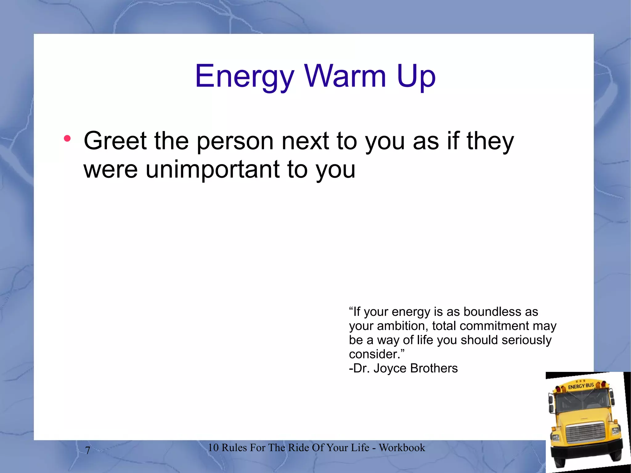 The Energy Bus Workshop | PPT