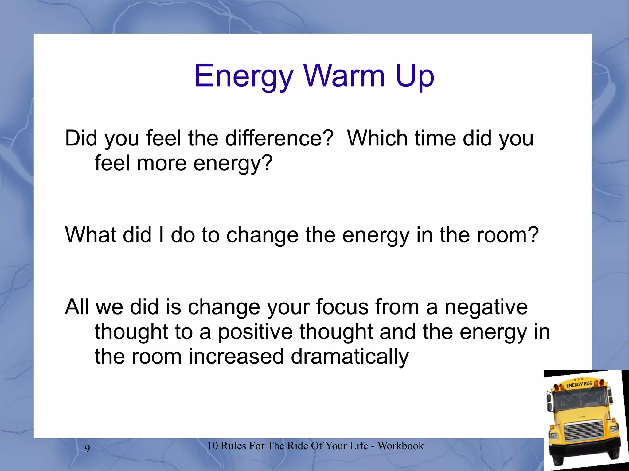 The Energy Bus Workshop | PPT