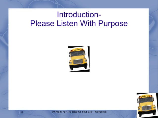 The Energy Bus Workshop | PPT