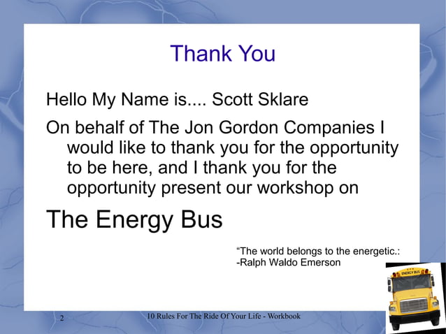 The Energy Bus Workshop | PPT